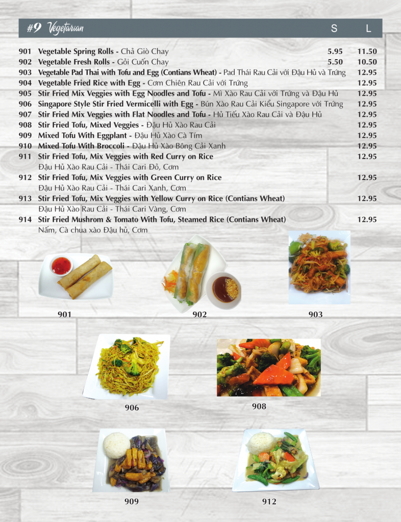 Menu - Pho Sunrise