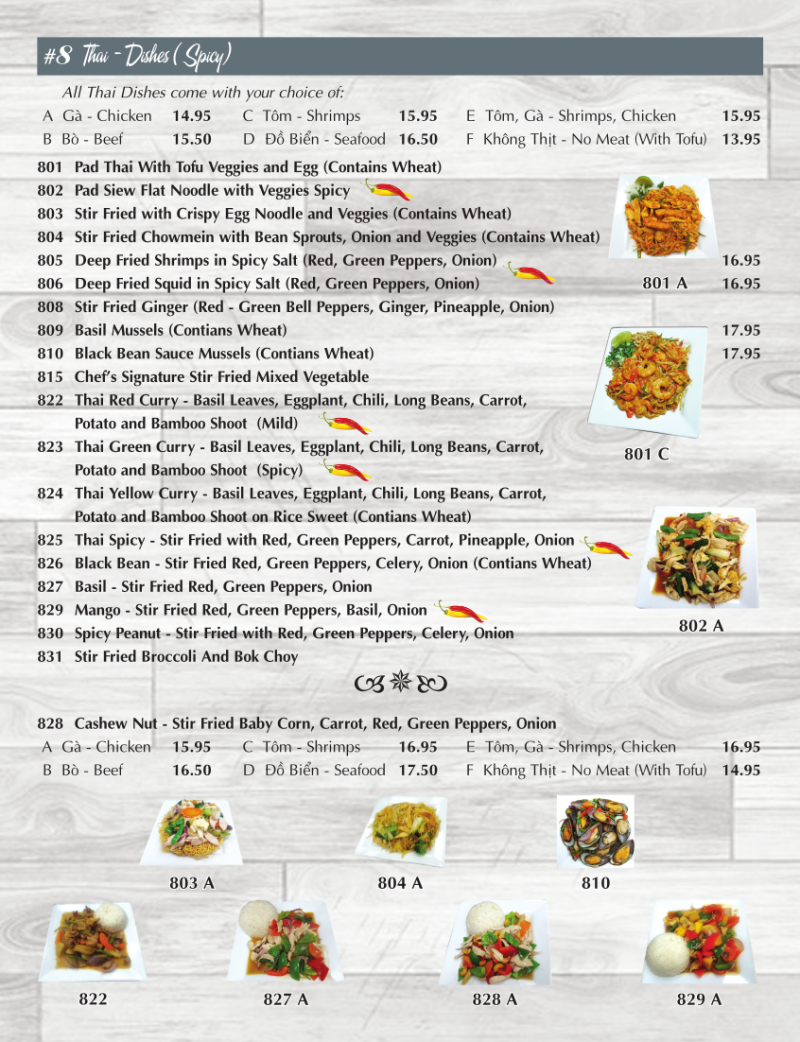 Menu - Pho Sunrise